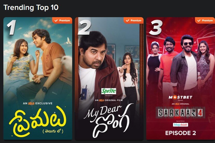 Premalu creates a new record on Aha; here are the other two trending shows