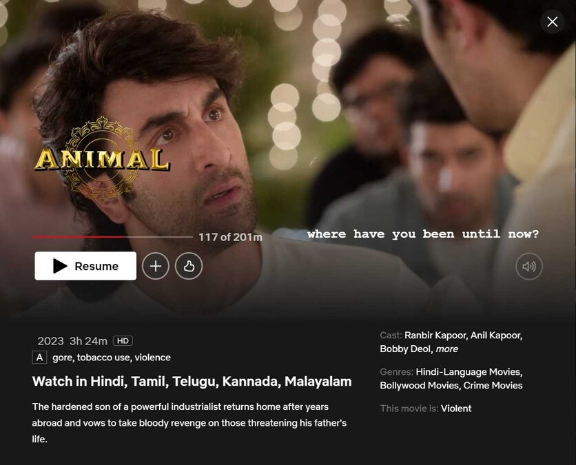 Animal out on OTT - Has Netflix released the Ranbir Kapoor-starrer with ...