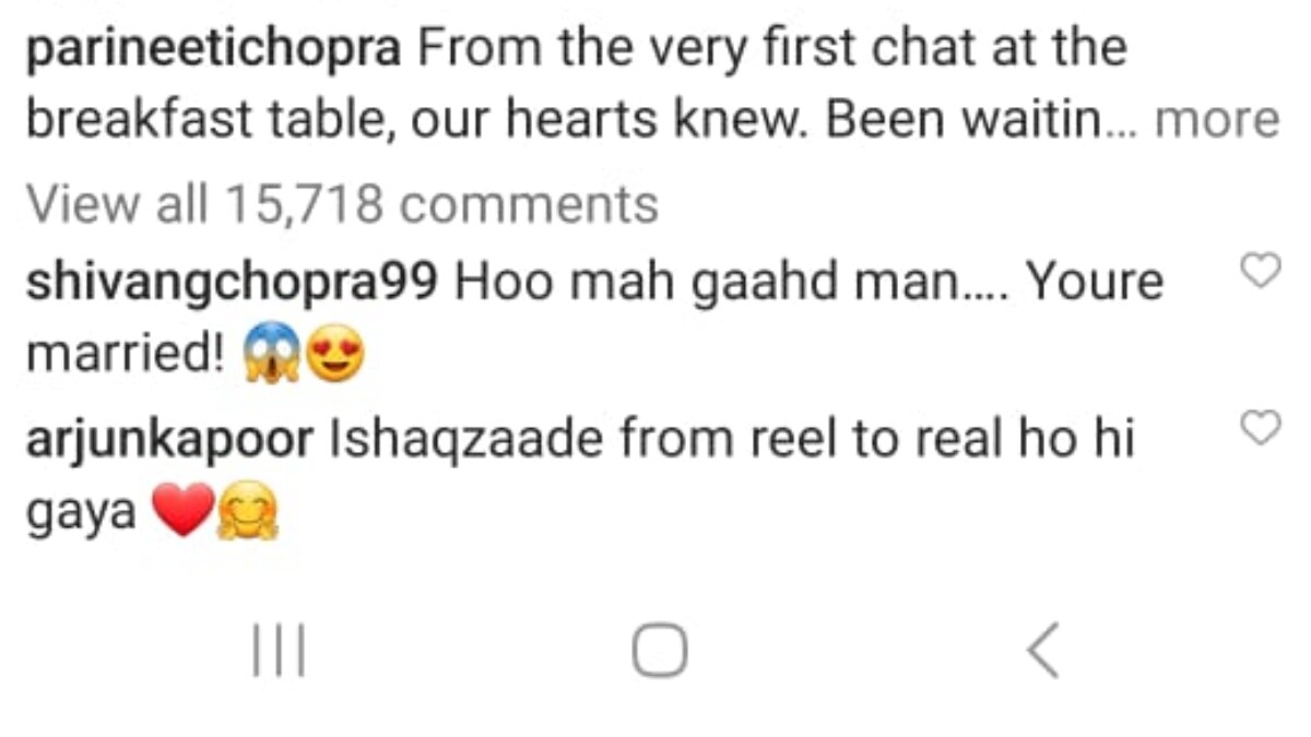 Arjun Kapoor congratulates Parineeti Chopra and Raghav Chadha on their ...