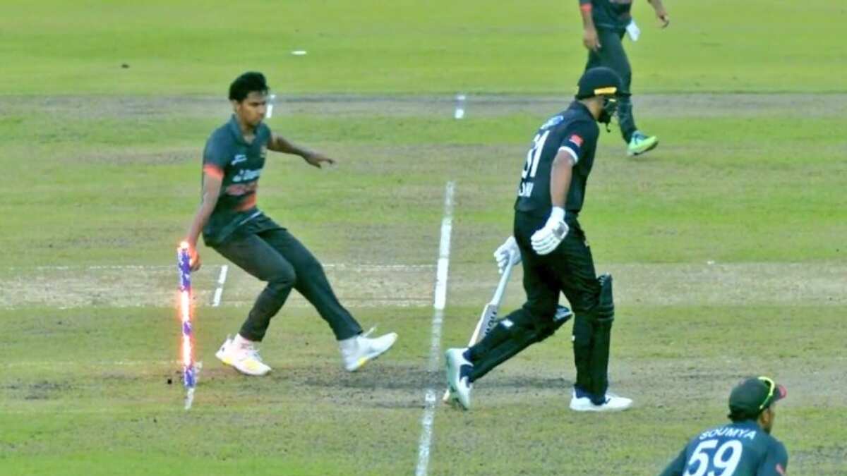 WATCH Ish Sodhi's run-out at non-striker's end gets reversed by ...