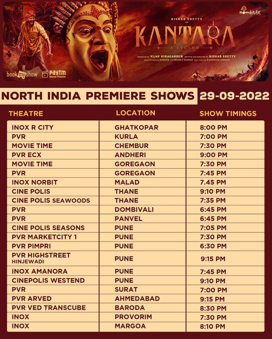 Kantara: Rishab Shetty’s Kannada film to get 20 premiere shows in north ...