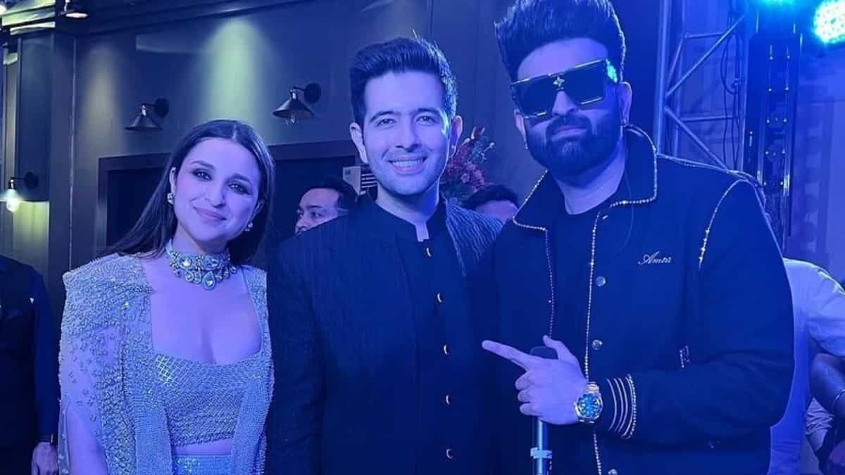 Parineeti Chopra and Raghav Chadha wedding: Couple lights up Sangeet night with their elegant ...