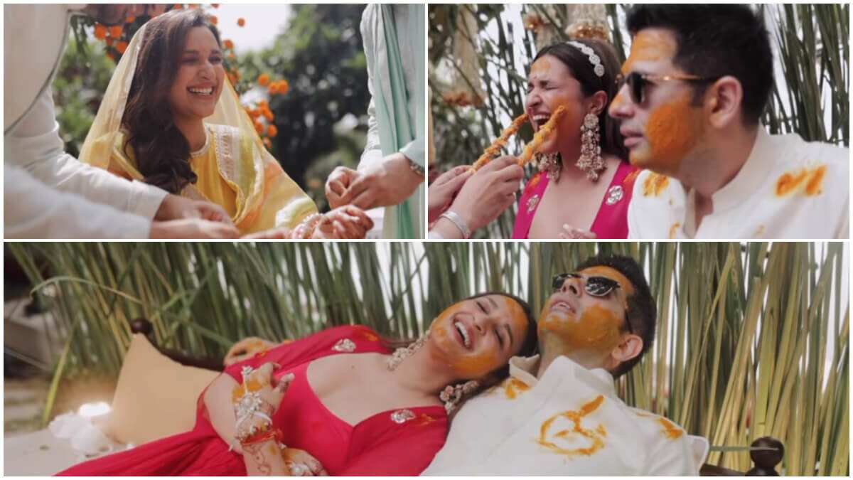 Parineeti Chopra and Raghav Chadha’s Haldi and Choora ceremony video has beautiful moments of ...