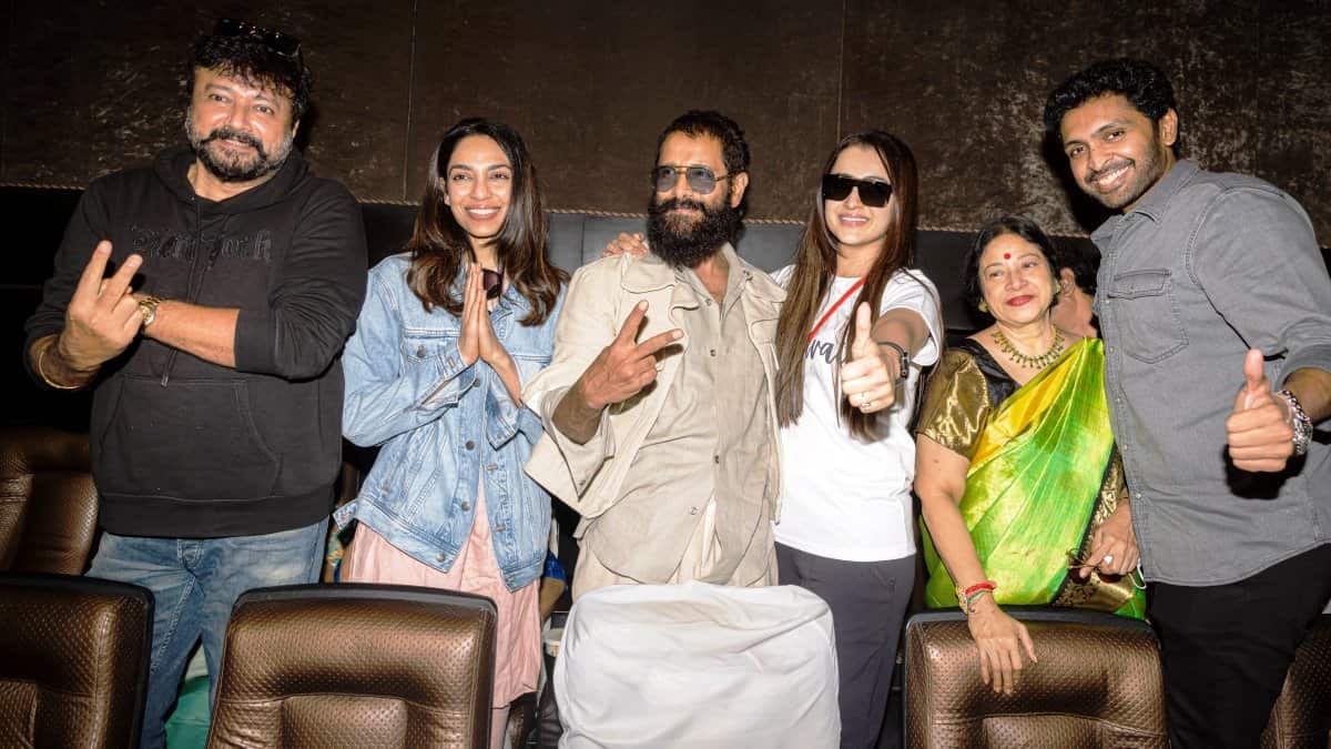 Ponniyin Selvan 2: Vikram, Trisha, Jayaram, Sobhita and Vikram Prabhu watch the magnum opus with ...