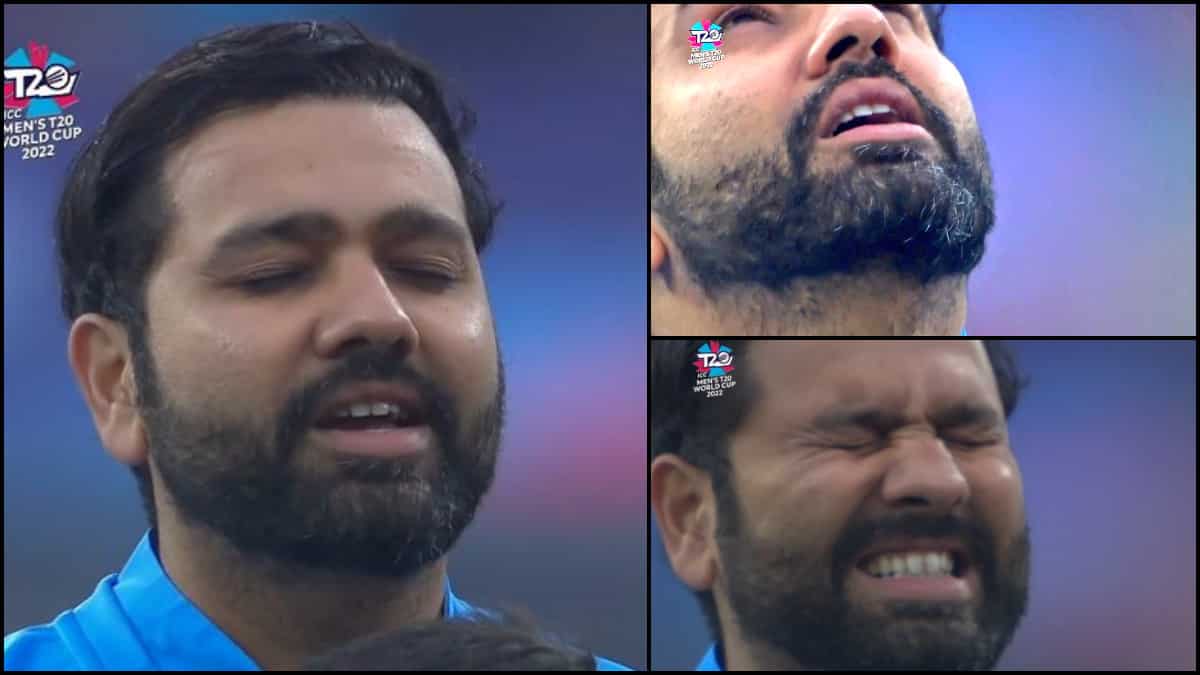 IND vs PAK: Indian skipper Rohit Sharma gets emotional during national ... IND vs PAK: Indian skipper Rohit Sharma gets emotional during national ...