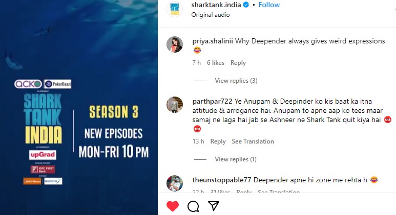 Shark Tank India Season 3 - Deepinder Goyal’s expressions grab netizens ...