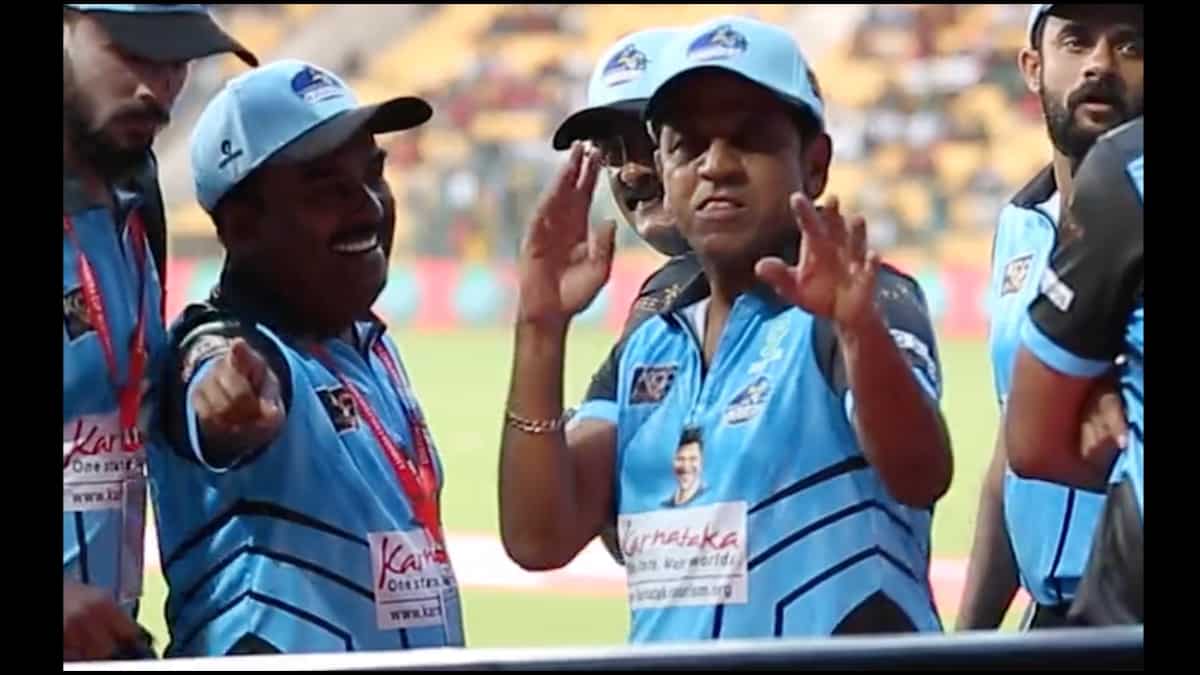 KCC 2023: Shiva Rajkumar grooving to 'Tick Tick Tick' on the cricket ...