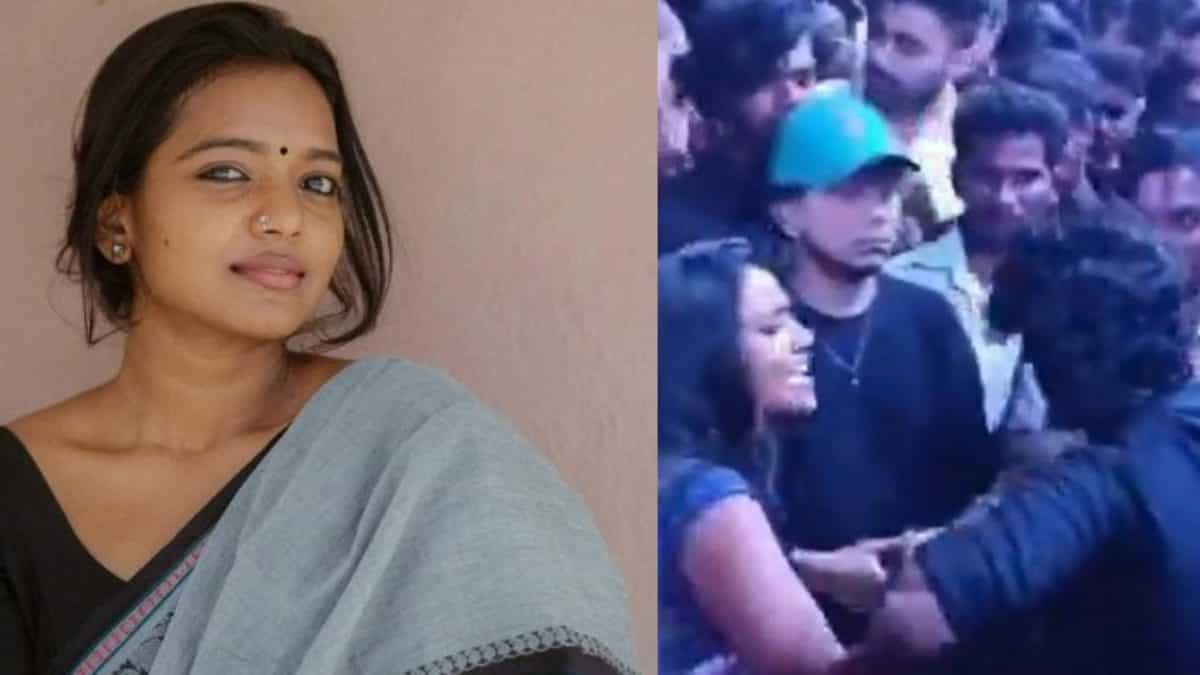At Captain Miller event, VJ Aishwarya Ragupathi thrashes her molester, makes him touch her feet ...