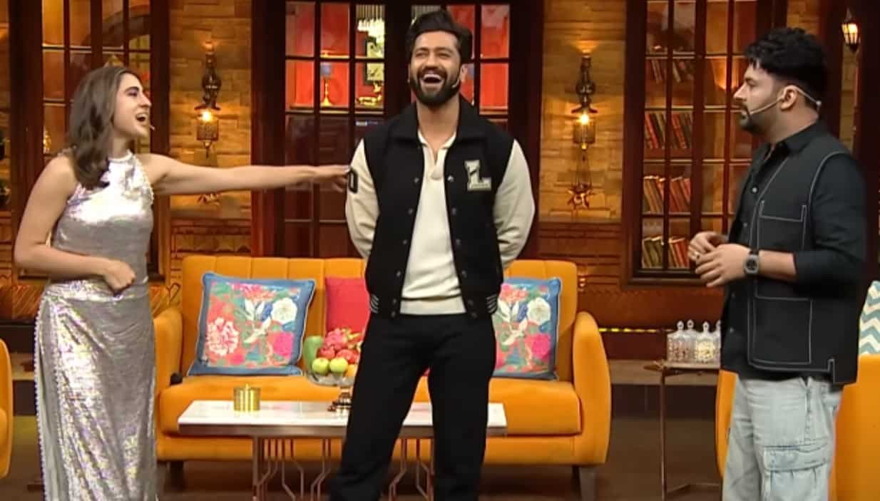 Zara Hatke Zara Bachke star Sara Ali Khan cracks lame joke, Vicky Kaushal and Kapil Sharma mock ...