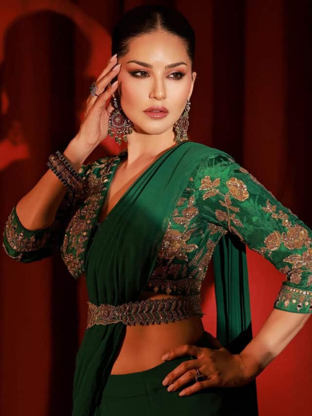 Sunny Leone is a vision to behold in green drape saree – OTTplay